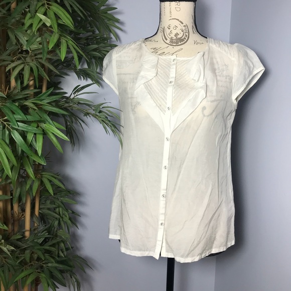 Banana Republic | Tops | Banana Republic Sheer White Button Down Blouse ...
